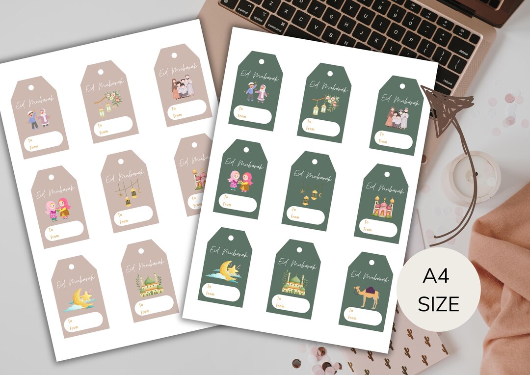 Eid Mubarak Gift Tags | Set of 2 | Printable Eid Tags | Instant ...