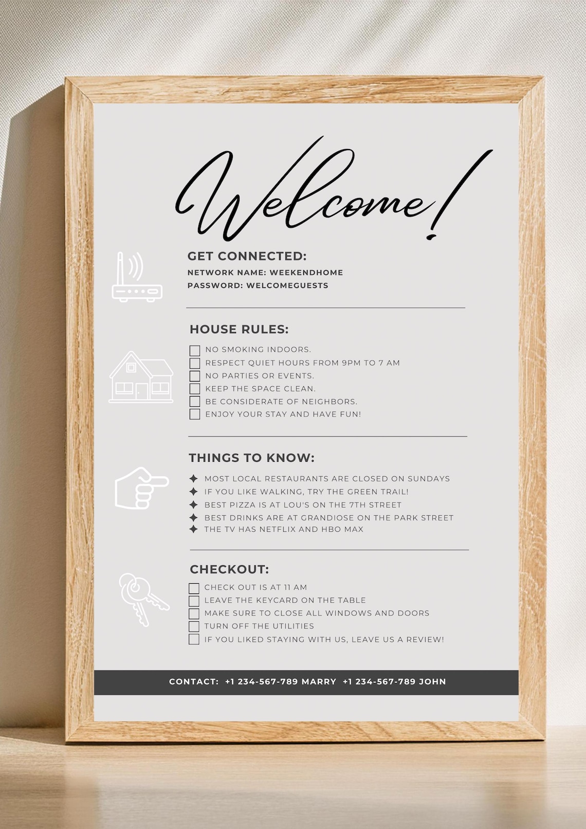 Editable Guest Welcome Sign Template | Printable Canva Template for ...