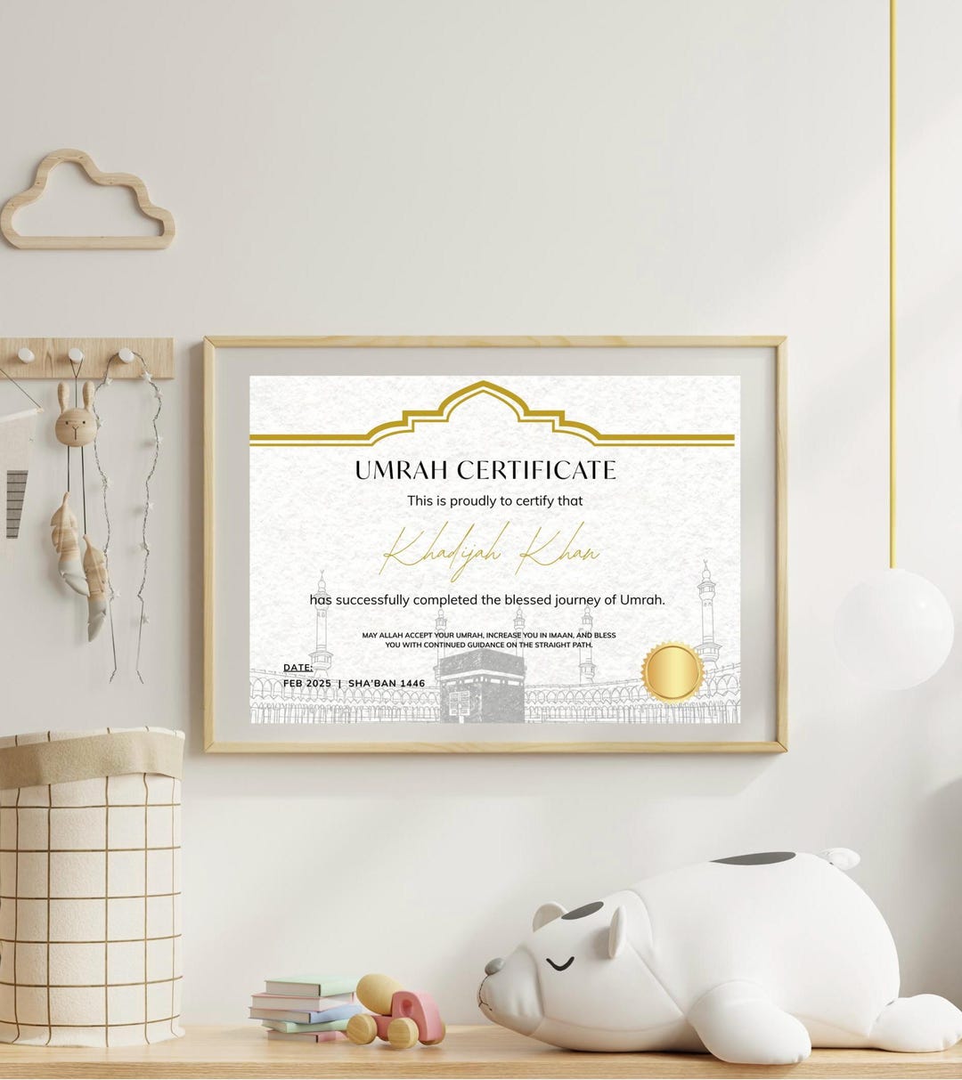 Personalised Umrah Certificate for Kids & Adults | Custom Name Date ...