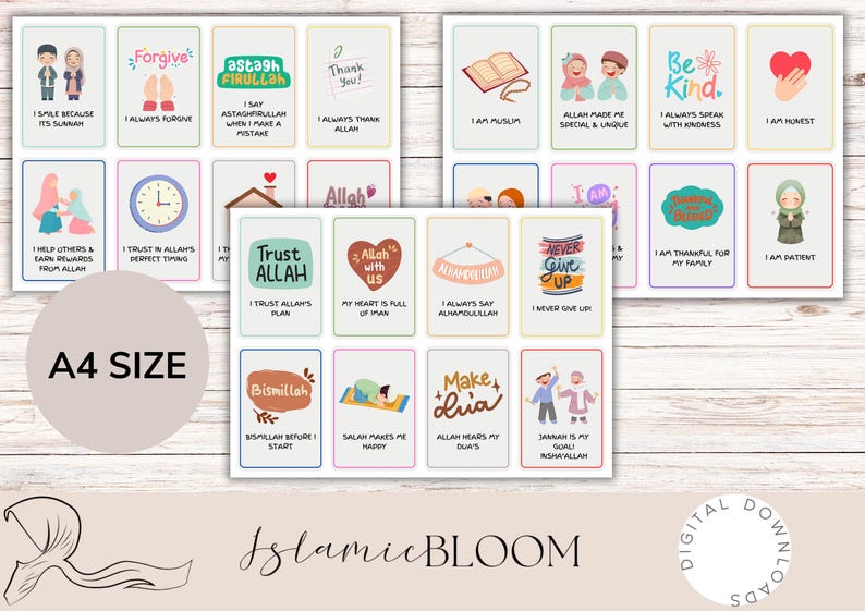 Islamic Affirmation Cards for Kids – Printable | Daily Faith-based ...
