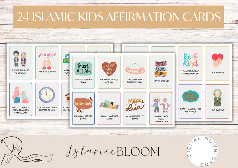 Islamic Affirmation Cards for Kids – Printable | Daily Faith-based ...