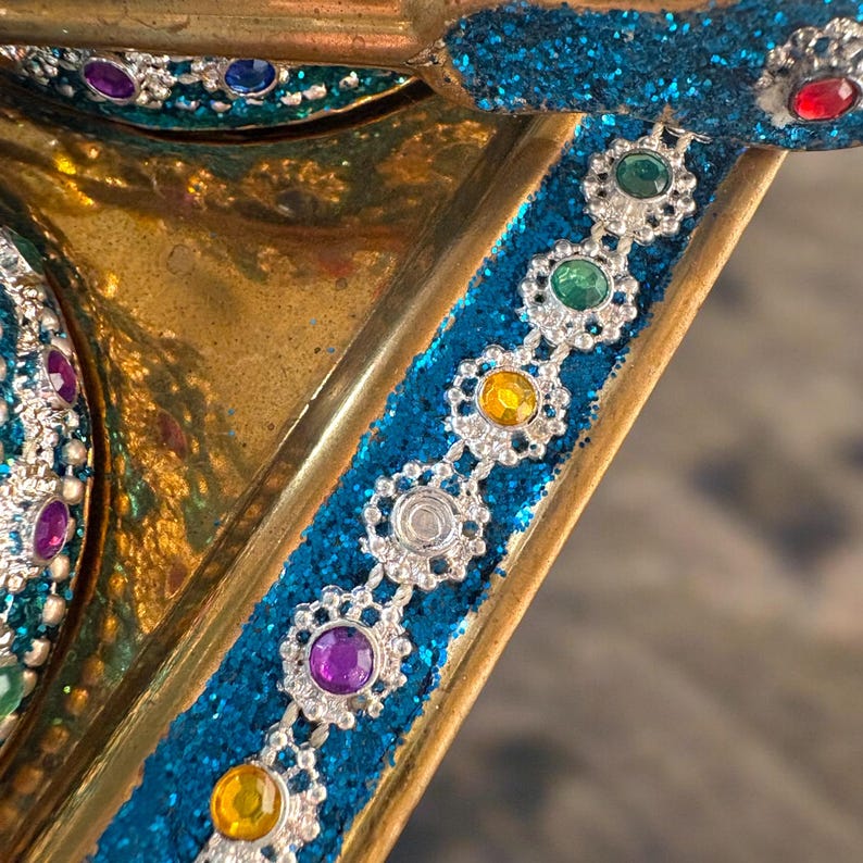 Jeweled Brass Spice Box Set – Indian Decorative Condiment Server With ...