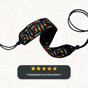 Rainbow Snake Bead Loom Pattern Template | Boho Design Beading Diagram ...