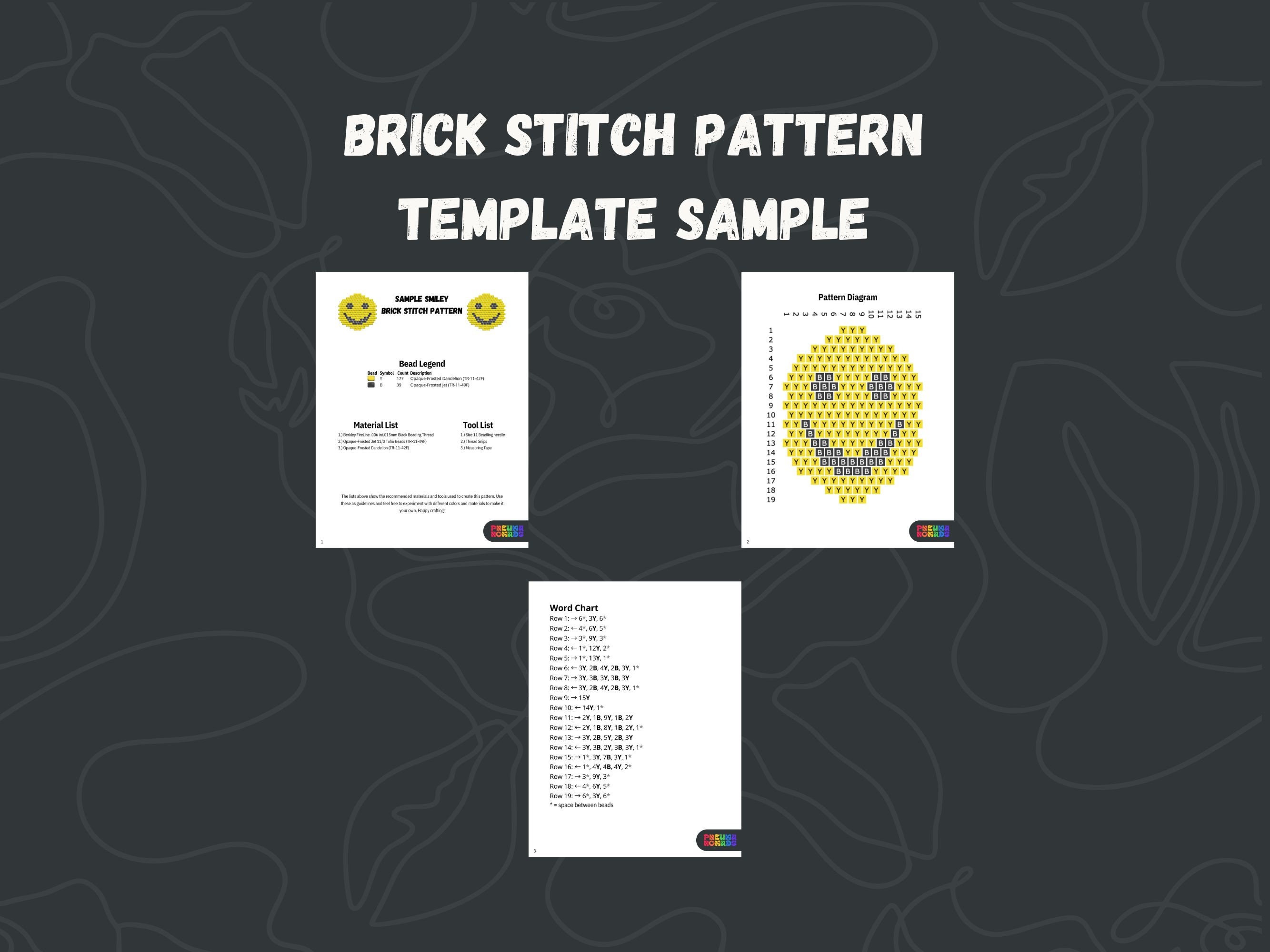 Spooky Ghost Brick Stitch Pattern Templates | Autumn Halloween Peyote ...