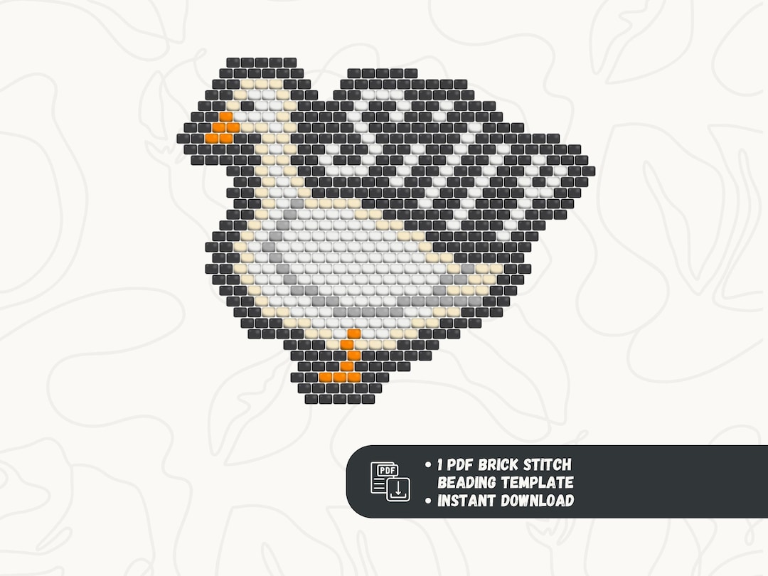 Silly Goose Brick Stitch Pattern Template Cute Peyote Stitch PDF Funny ...