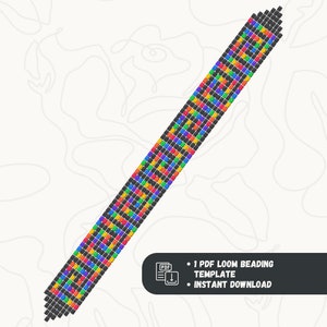 Rainbow Snake Bead Loom Pattern Template | Boho Design Beading Diagram ...