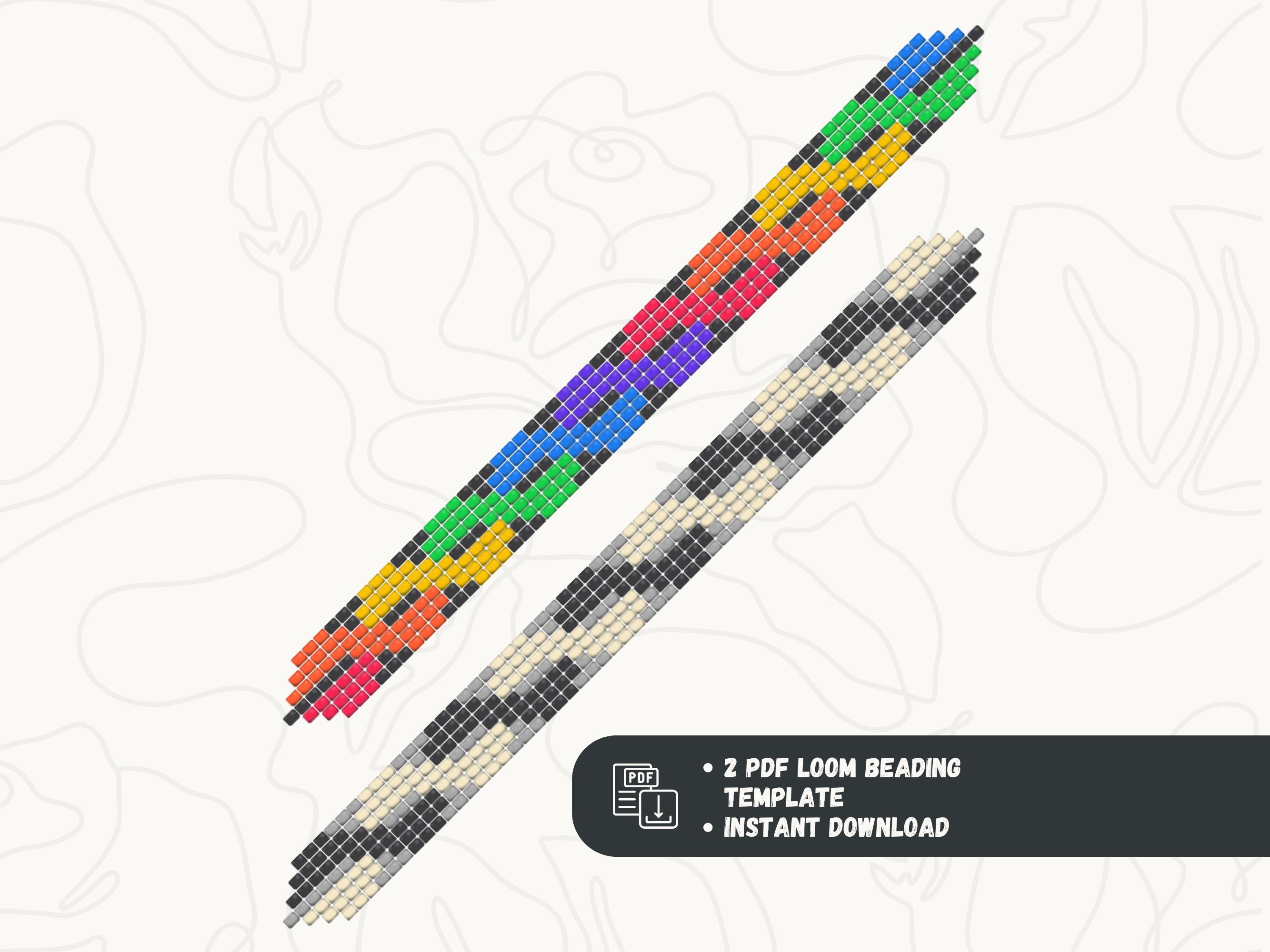 Double Helix DNA Bead Loom Pattern Template | Spiral Beading Diagram ...