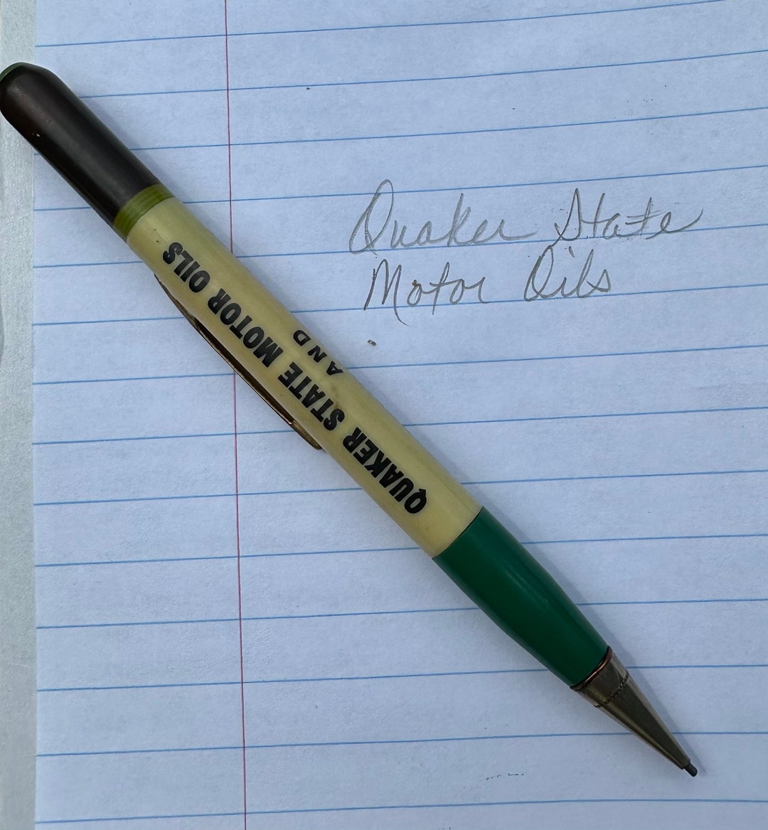 Quaker State Mechanical Pencil - WITH Lead. Oil Filled Top. Lovely ...