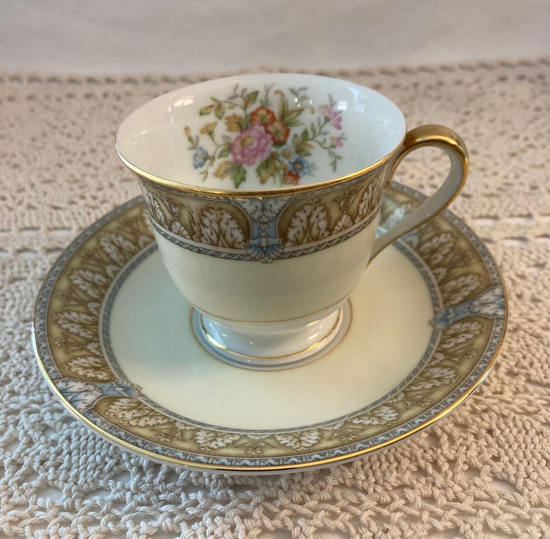 Noritake Claire Footed Demitasse Cup and Saucer Set - Etsy