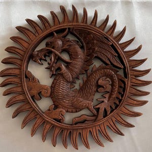 Handcrafted Wooden Dragon Wall Décor - Etsy