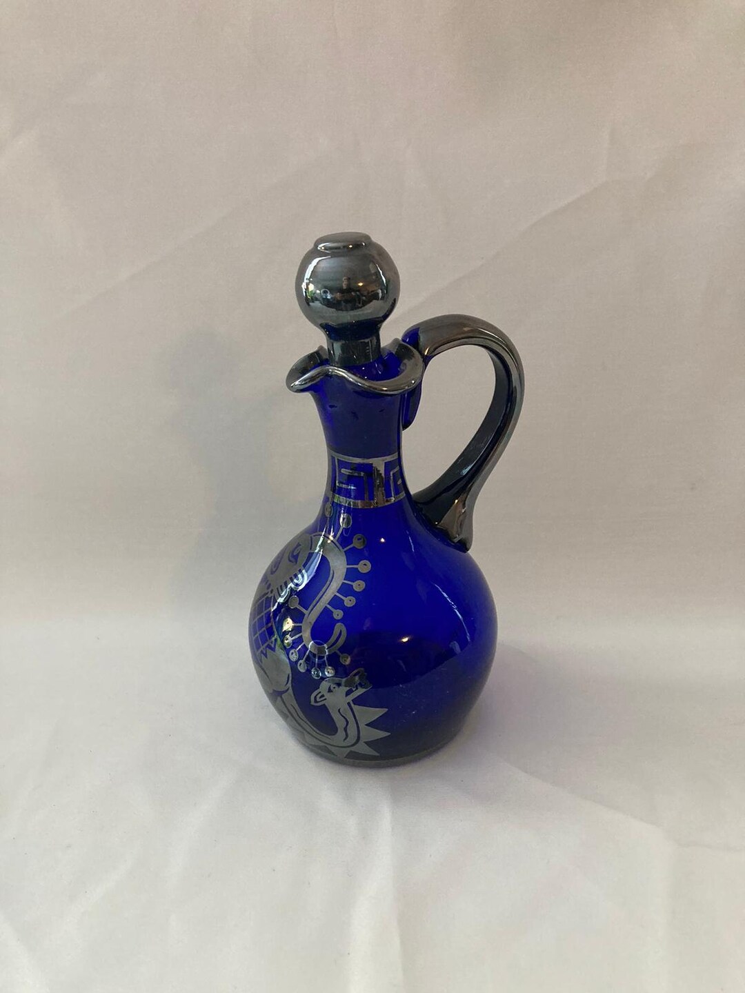 Vintage Cobalt Blue Decanter With Stopper - Etsy