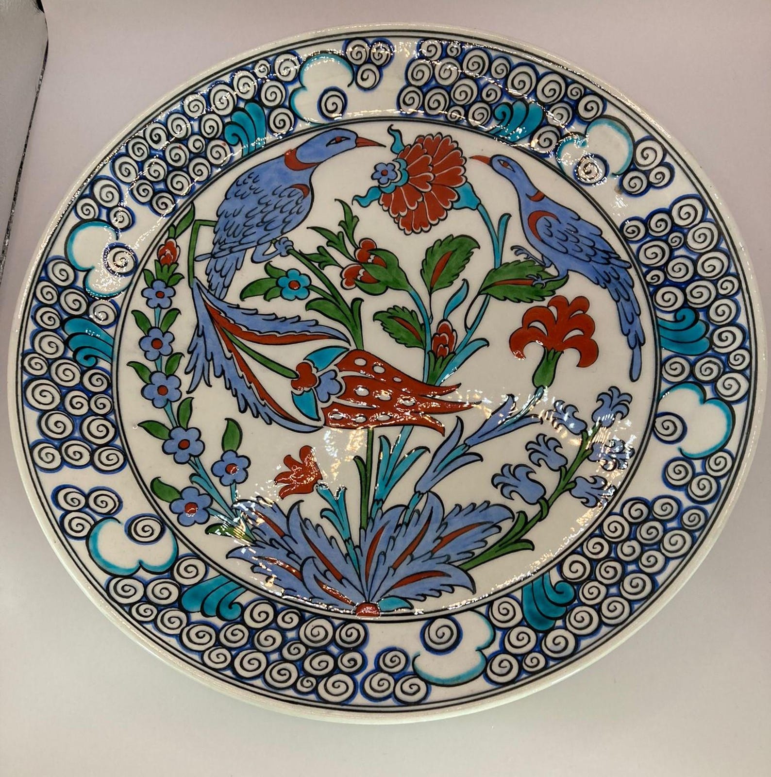 Turkish Hand-painted Porcelain Çini Plate - Etsy