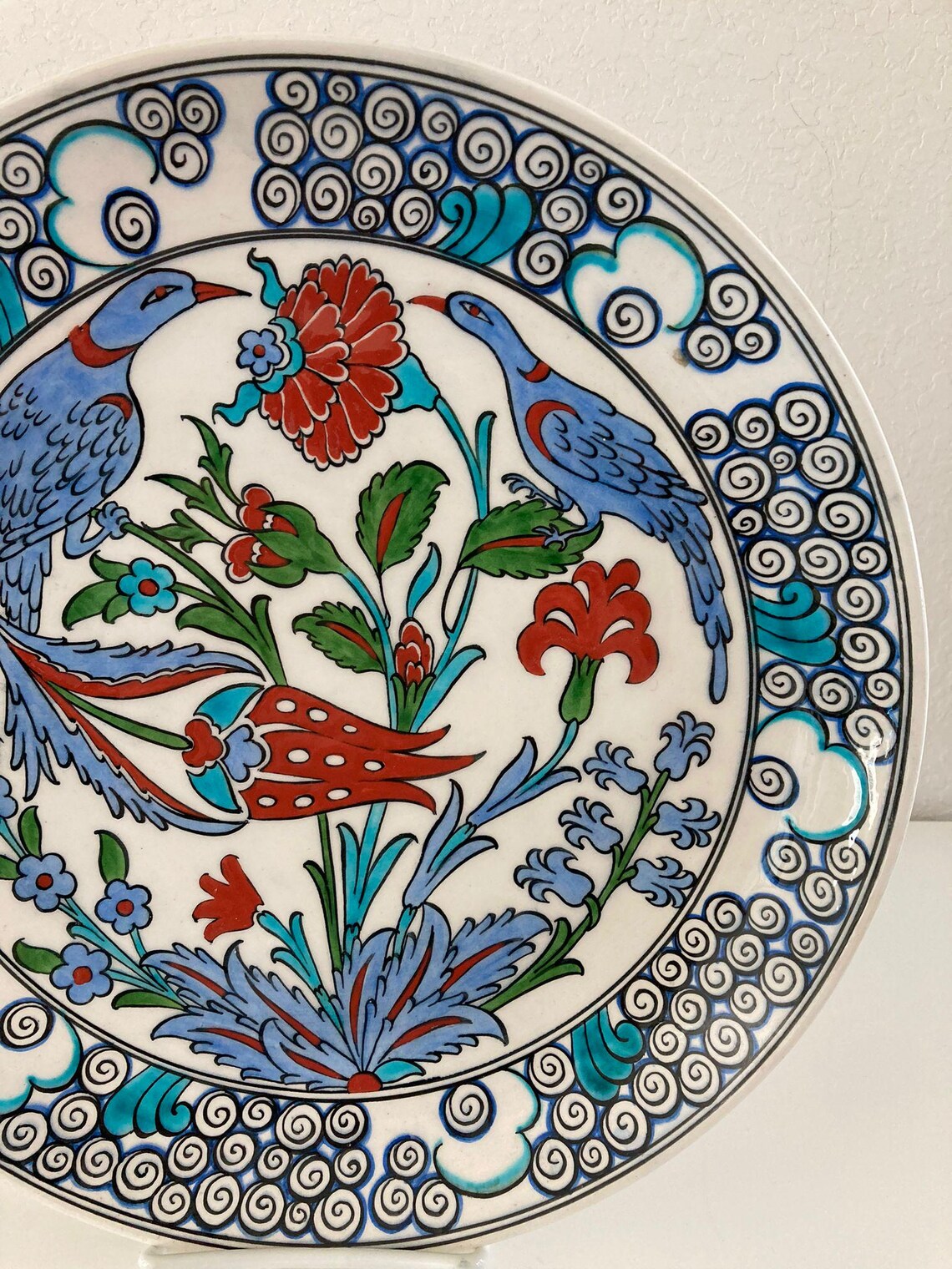 Turkish Hand-painted Porcelain Çini Plate - Etsy