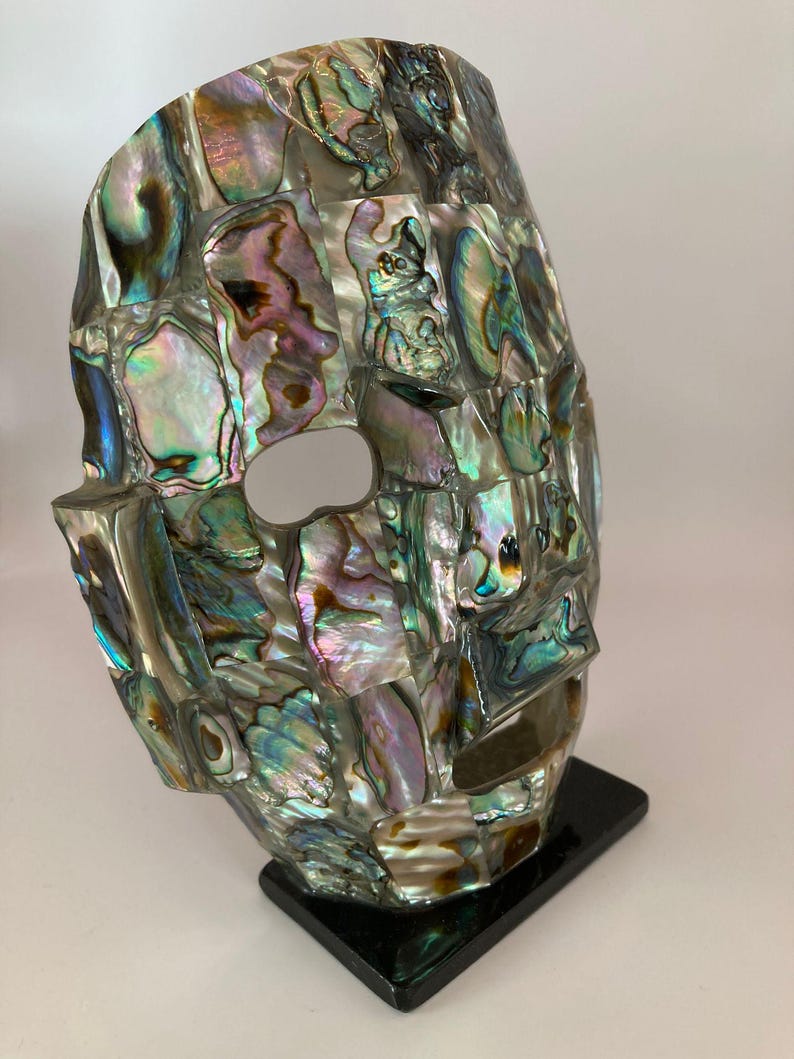 Mexican Abalone Shell Mask, Aztec/mayan Motif - Etsy