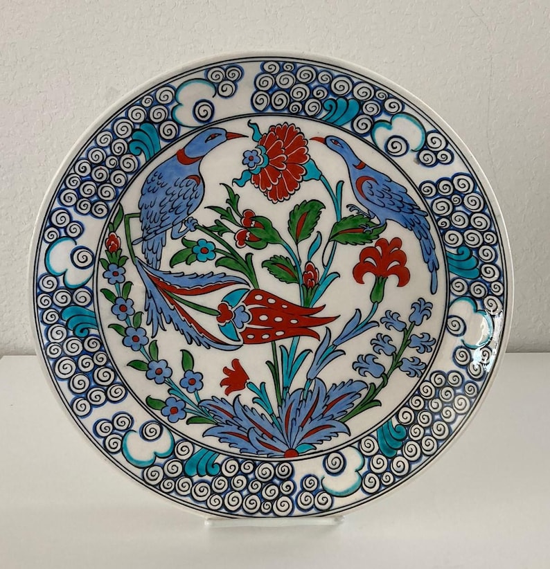 Turkish Hand-painted Porcelain Çini Plate - Etsy