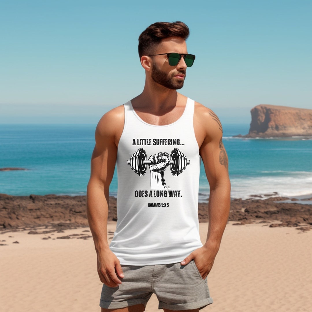 Christian Workout Shirt for Him Exercise Tank Top Bible Verse Fitness ...
