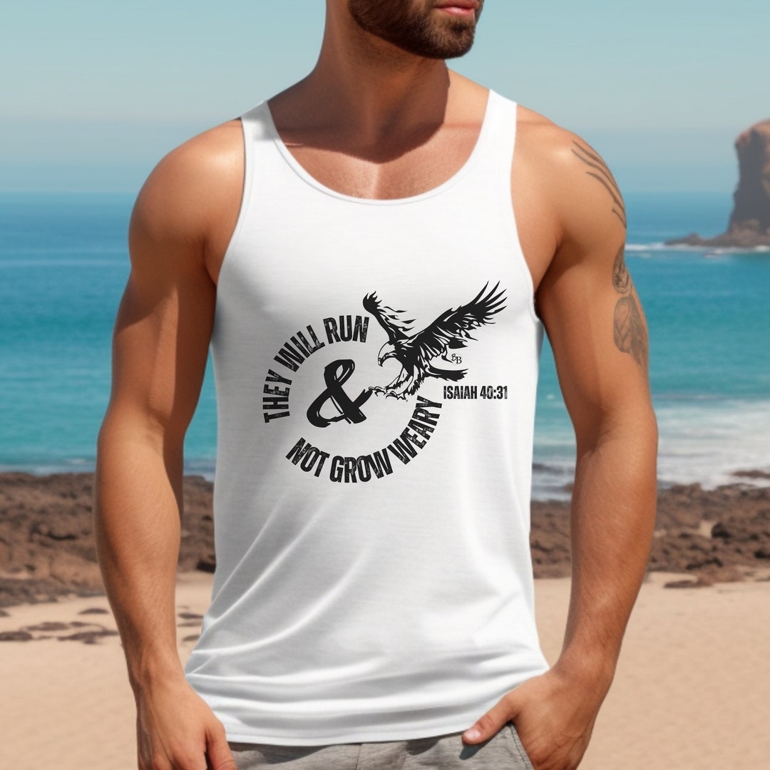 Christian Workout Shirt for Him Exercise Tank Top Bible Verse Fitness ...