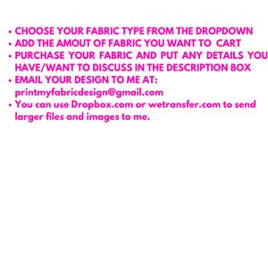 CUSTOM PRINT FABRIC Made From Your Own Digital Design. Print Your Own 1 ...