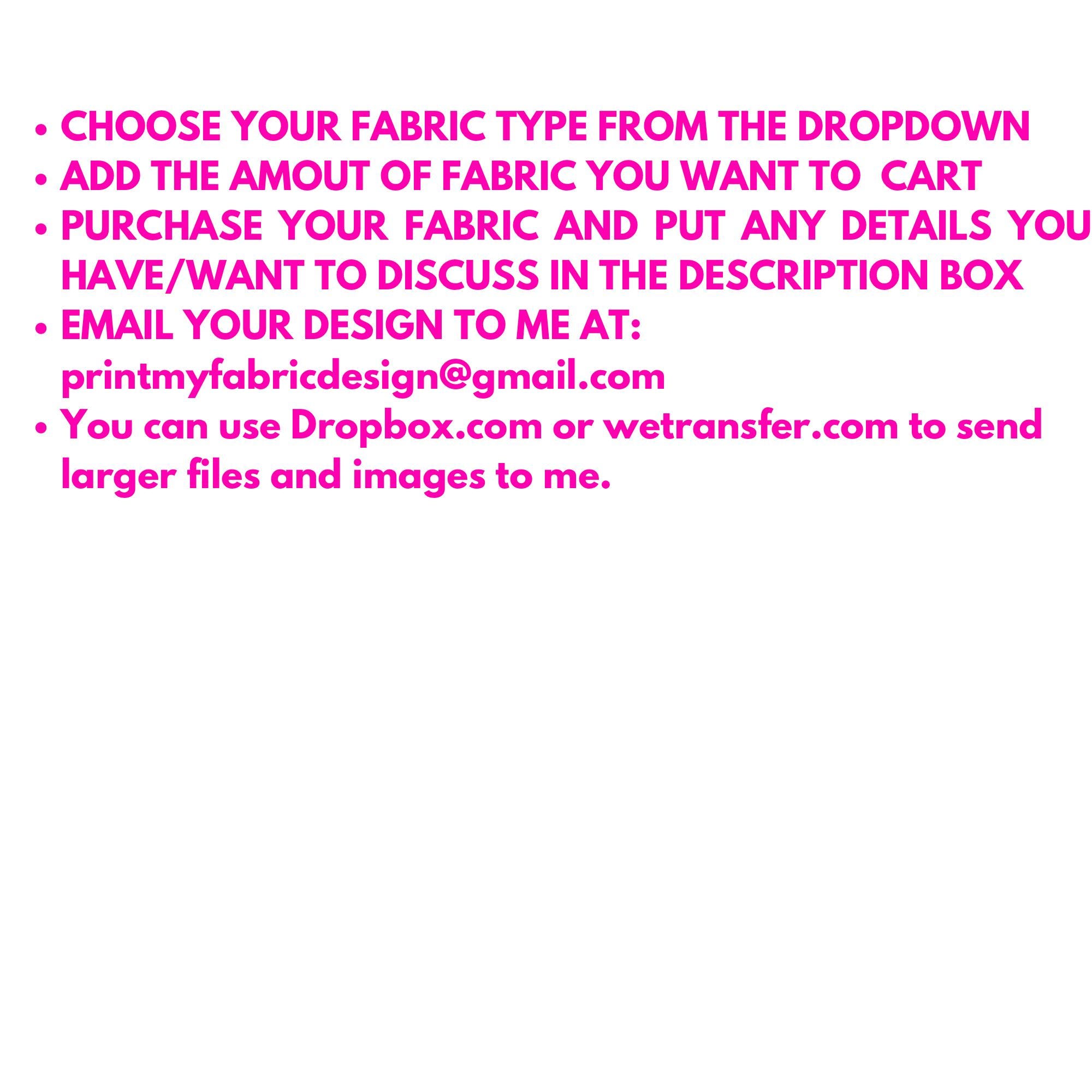 CUSTOM PRINT FABRIC Made From Your Own Digital Design. Print Your Own 1 ...