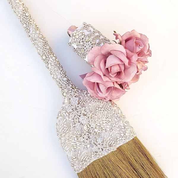 Rhinestone Wedding Broom - Etsy