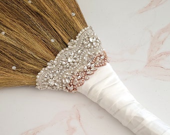 Rhinestone Wedding Broom | Etsy