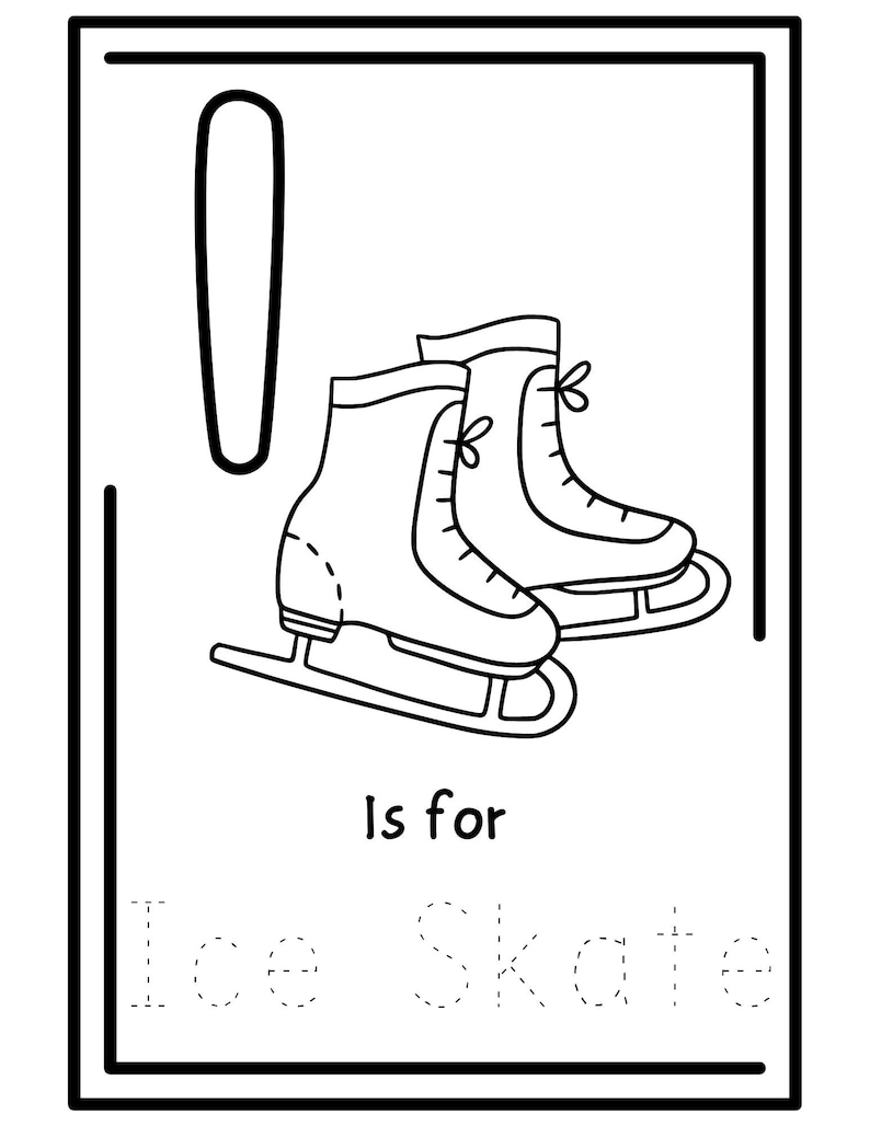 Abc's of Winter Printable Coloring & Tracing Worksheets, Pre K ...