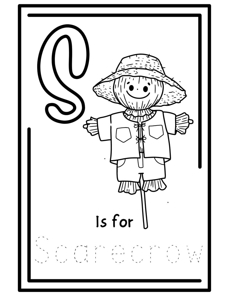 Abc's of Autumn Fall Printable Coloring & Tracing Worksheets, Pre K ...