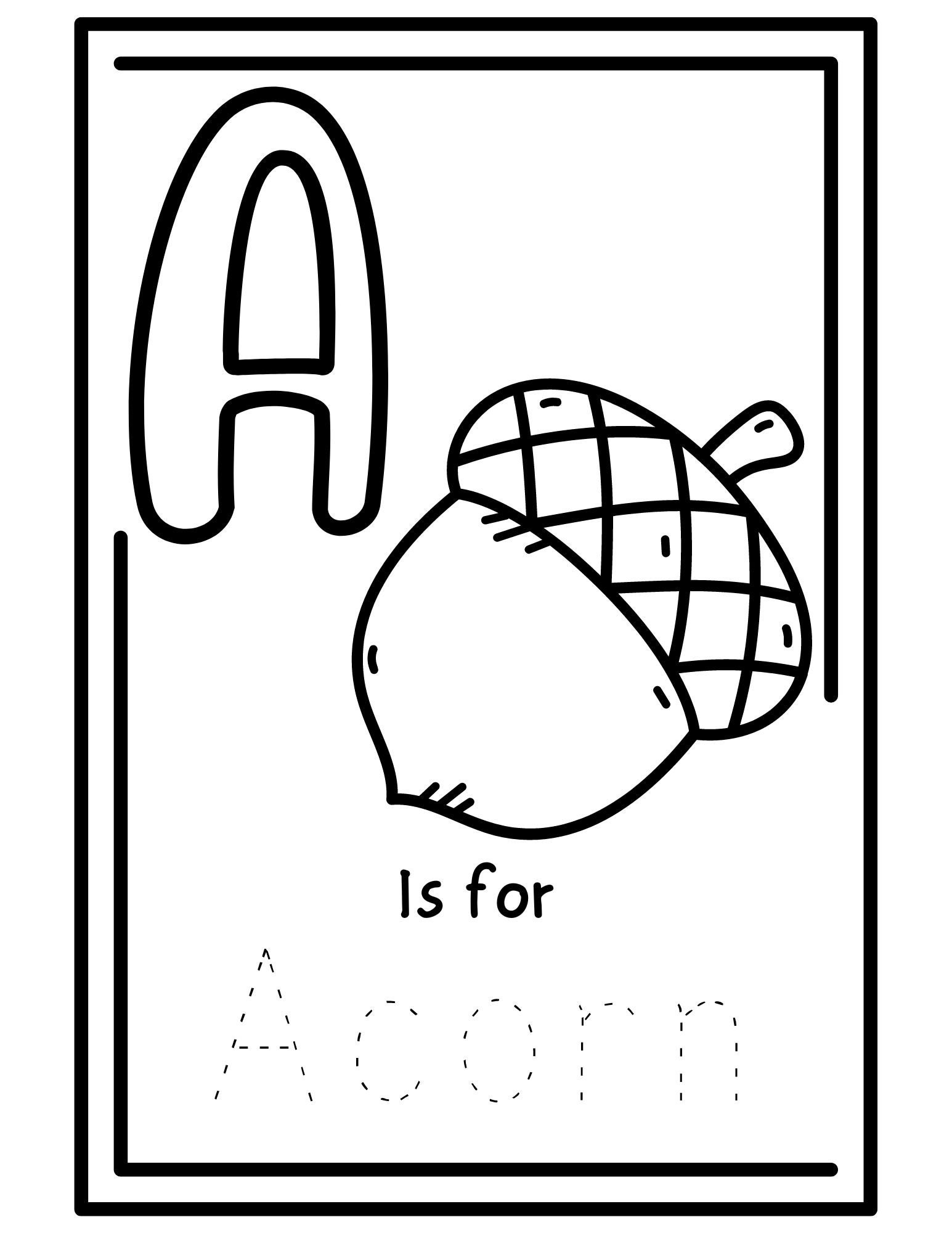 Abc's of Autumn Fall Printable Coloring & Tracing Worksheets, Pre K ...