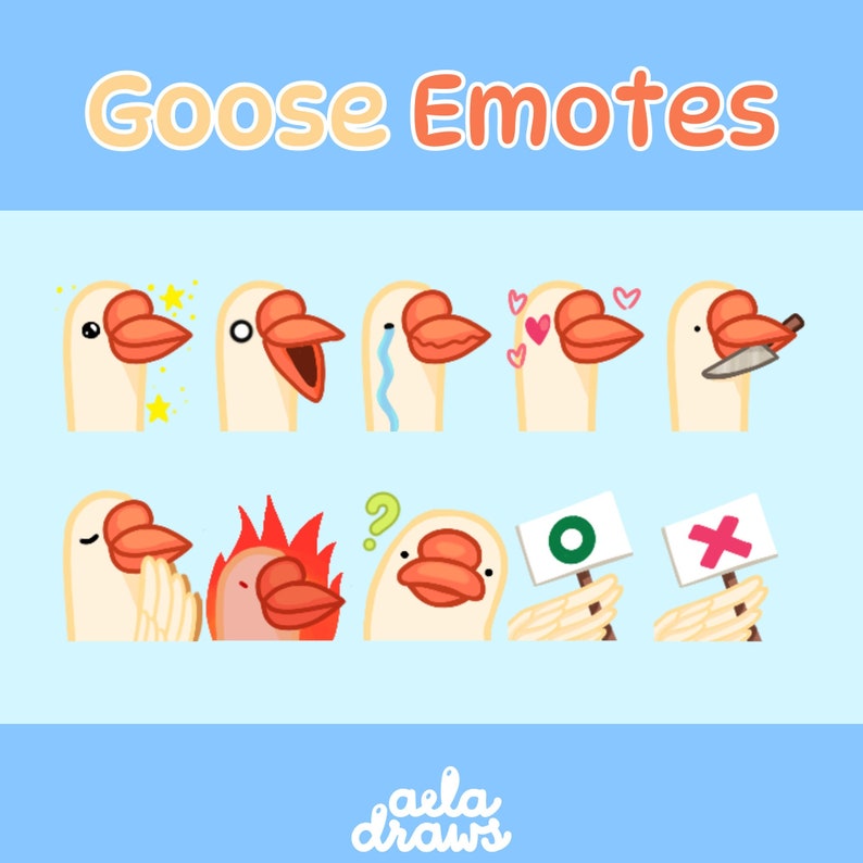 Goose Emotes Set for Twitch Streaming or Discord Server - Etsy