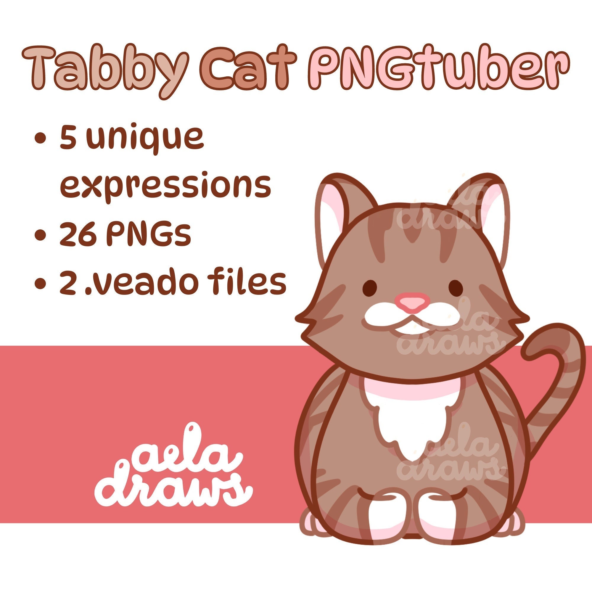 Tabby Cat - Pngtuber for Twitch, Youtube, Discord | Veadotube Ready to ...