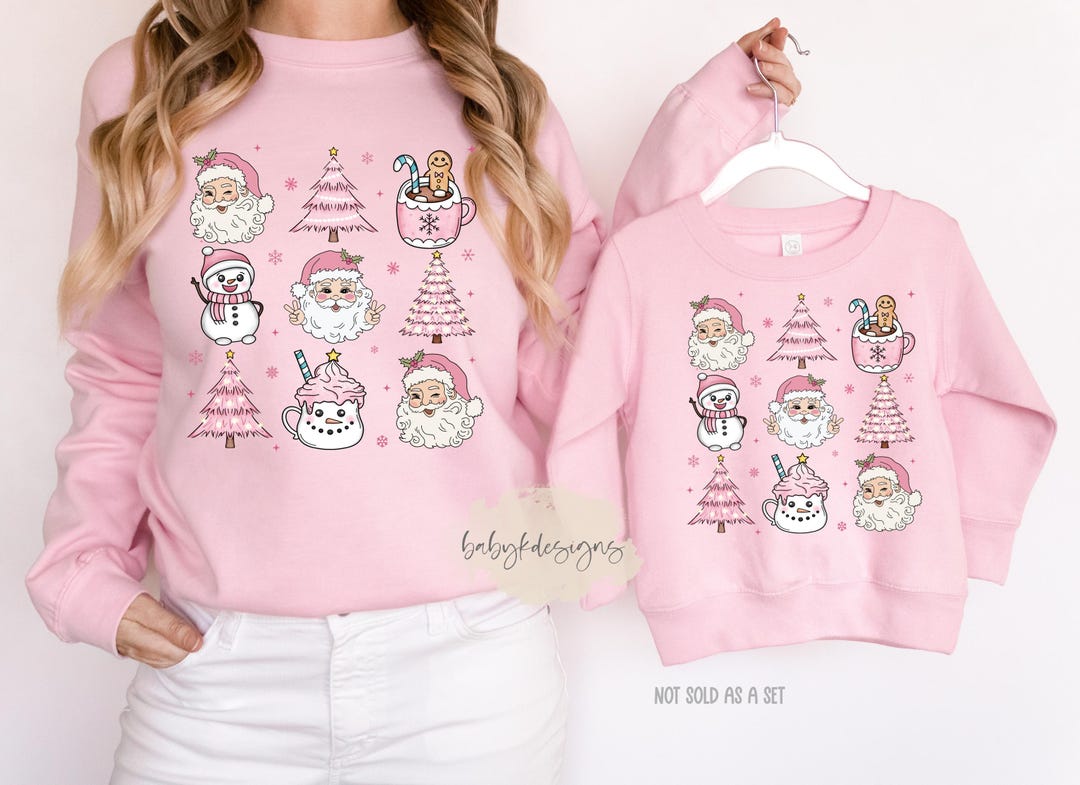 Pink Christmas Sweatshirt, Toddler Sweatshirt, Coquette, Girly Pink ...