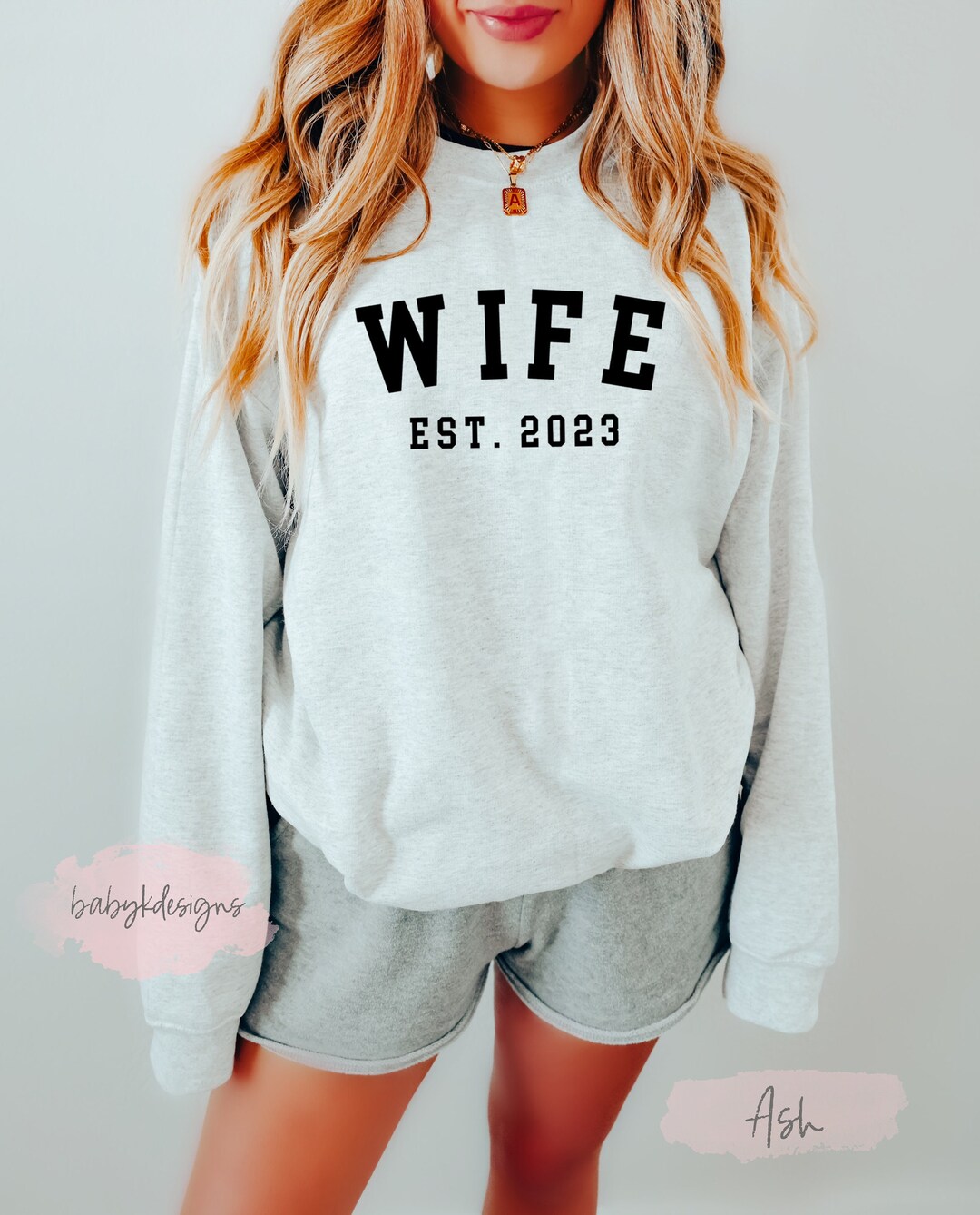 Wife Est Sweatshirt, Est Shirt, Wifey Established 2023 Shirt, Honeymoon ...