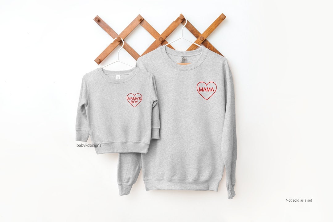 Mama Mini Heart Valentine Sweatshirt, Mama's Boy Shirt, Mommy Me Outfit ...