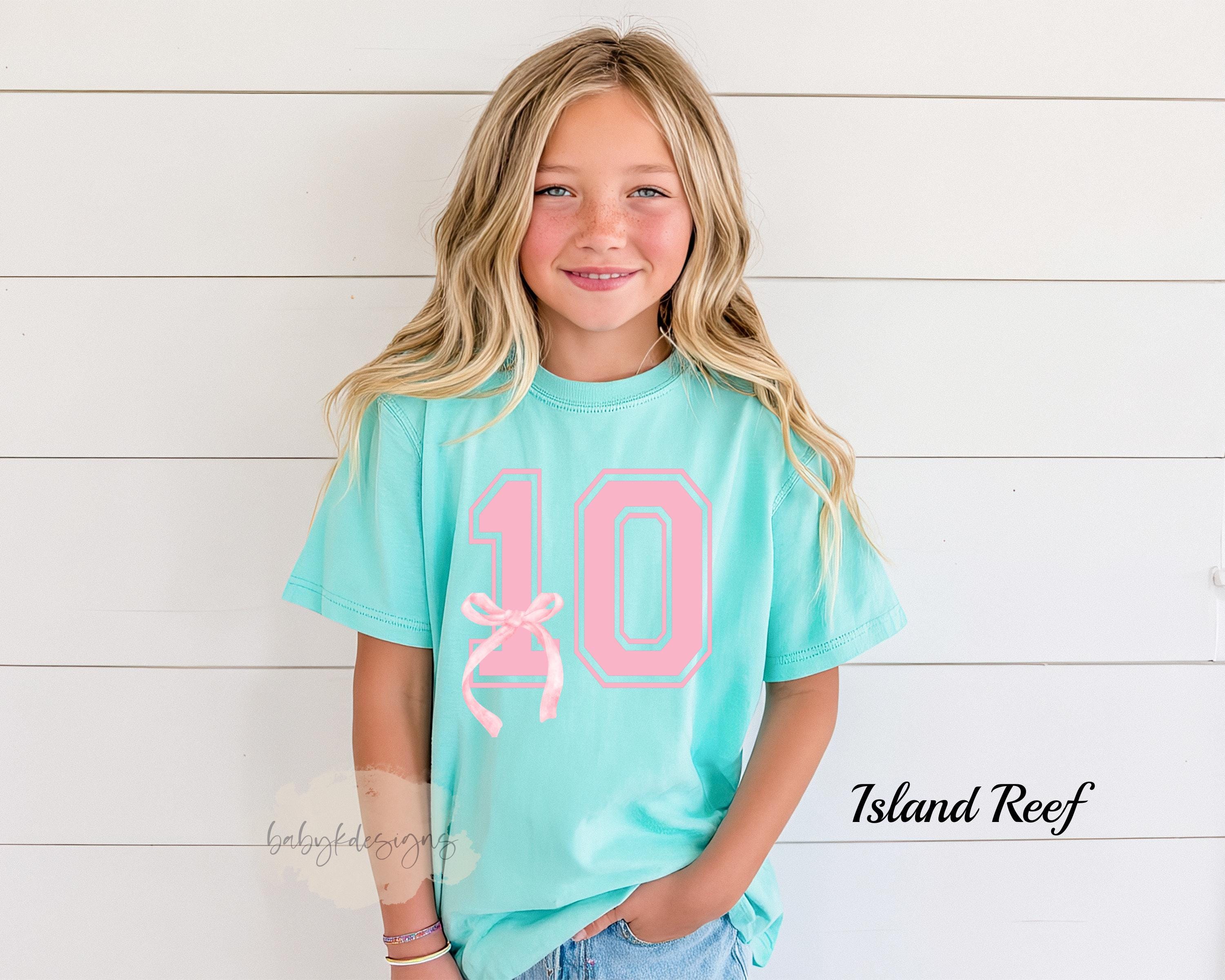 10th Birthday Girl Shirt, Coquette Bow Girls Birthday Tshirt, Tenth ...