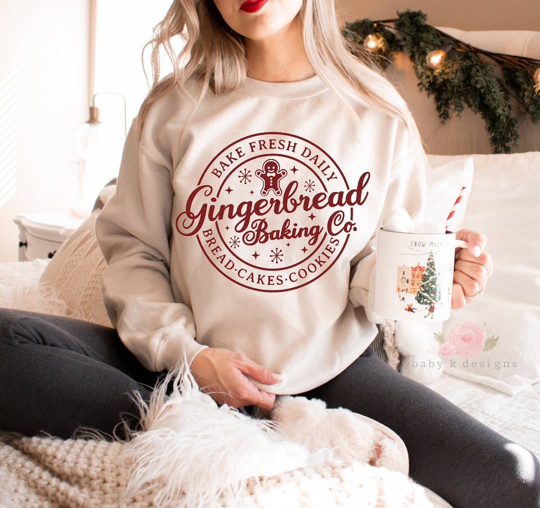 Gingerbread Baking Christmas Sweatshirt, Christmas Sweatshirt, Womens ...