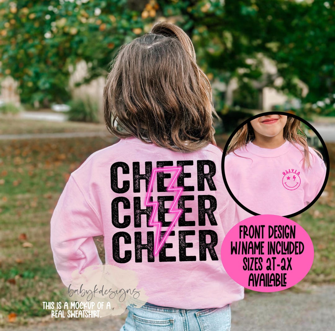 In My Cheer Era, Girls Cheer Shirt, Personalized Name Sweater, Toddler ...