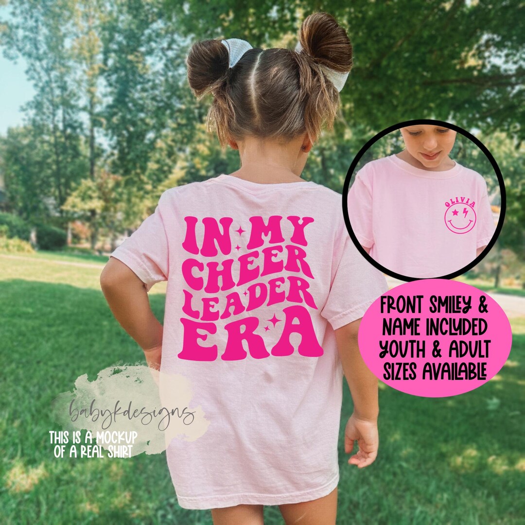 In My Cheerleader Era, Girls Cheer Shirt, Custom Cheer Leader Name ...