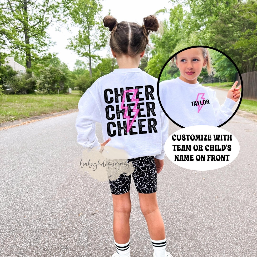 In My Cheer Era, Girls Cheer Shirt, Personalized Name Sweater, Toddler ...