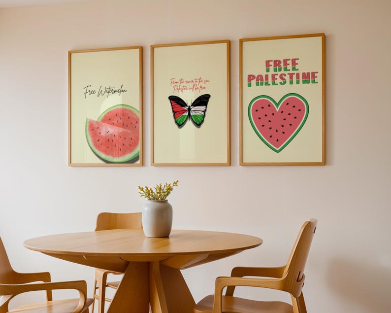 Free Palestine Watermelon Butterfly, Printable Activist Wall Art ...