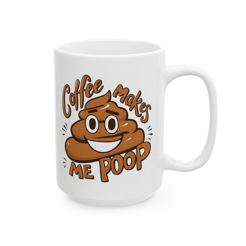 Hilarious Poop Emoji Joke Mug, Quirky Ceramic Coffee Cup 11oz, 15oz ...