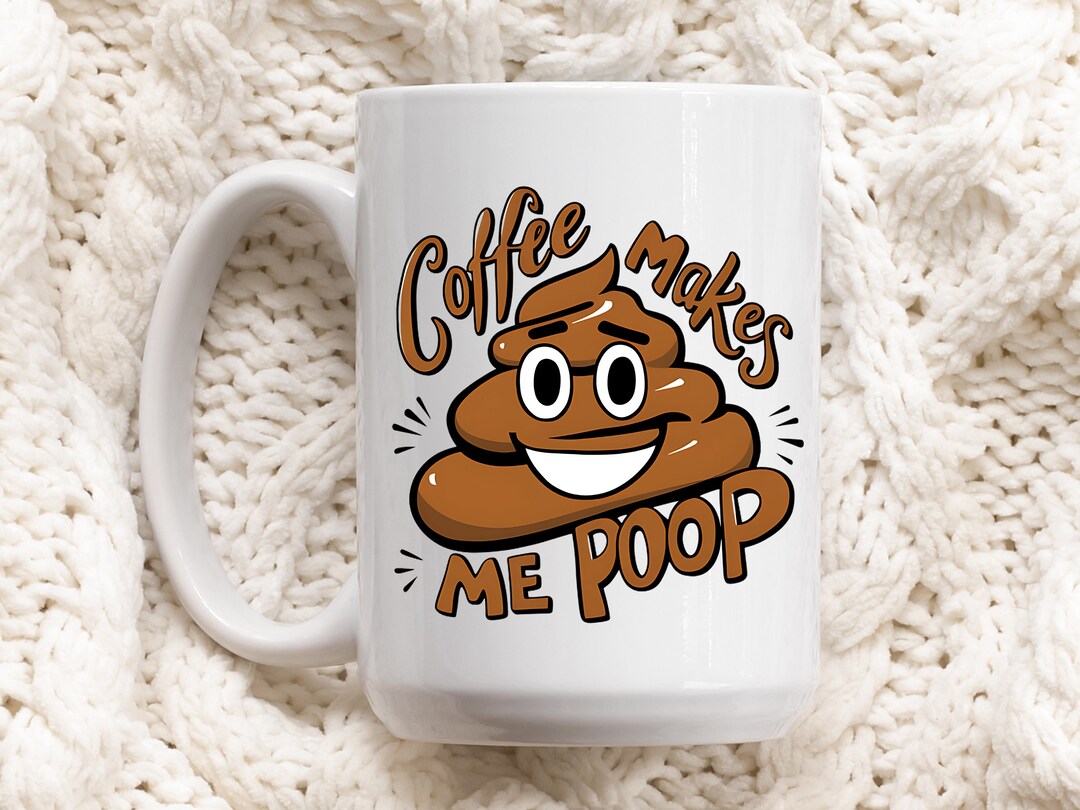 Hilarious Poop Emoji Joke Mug, Quirky Ceramic Coffee Cup 11oz, 15oz ...