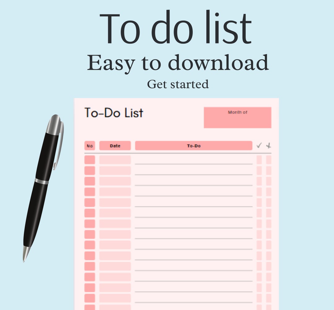 Minimalist Pink To-do List, for Any Day - Etsy