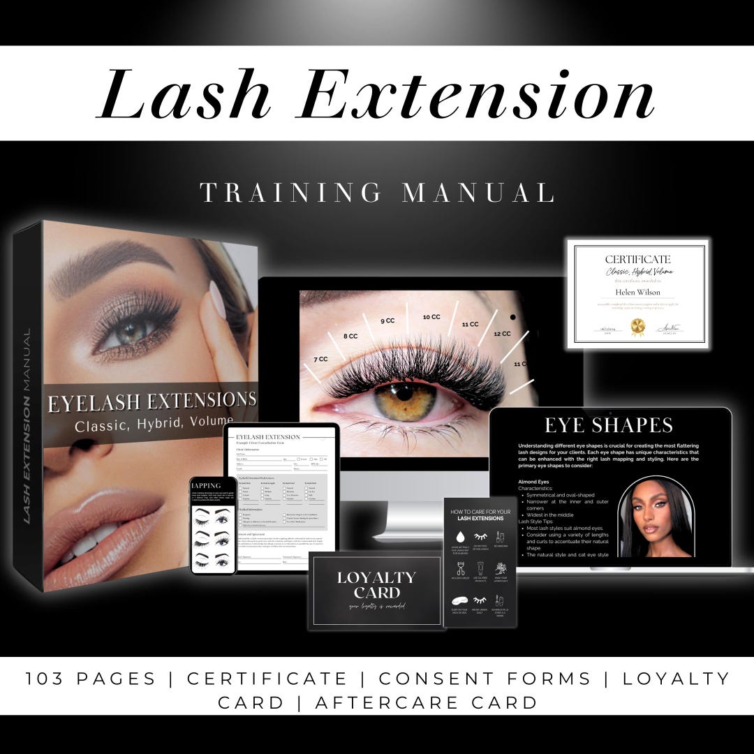 Lash Extension Training Manual, Editable Lash Manual, Lash Training Course Template, Custom Lash ...