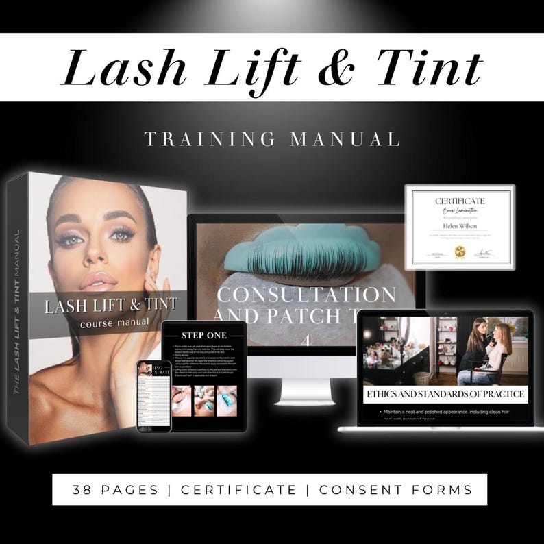 Professional Lash Lift and Tint Training Manual and Certificate: Expert ...