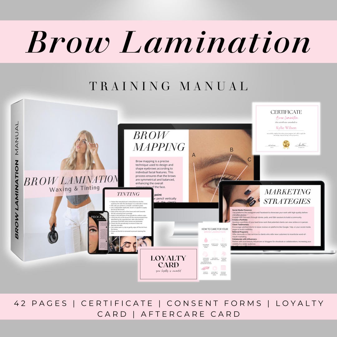 Professional Eyebrow Lamination Training Manual and Certificate: Brow ...