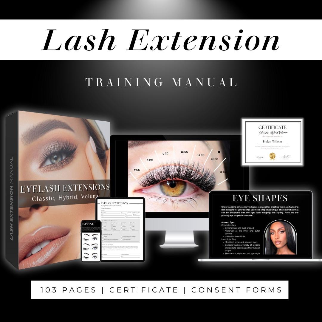 Lash Extension Training Manual, Editable Lash Manual, Lash Training ...