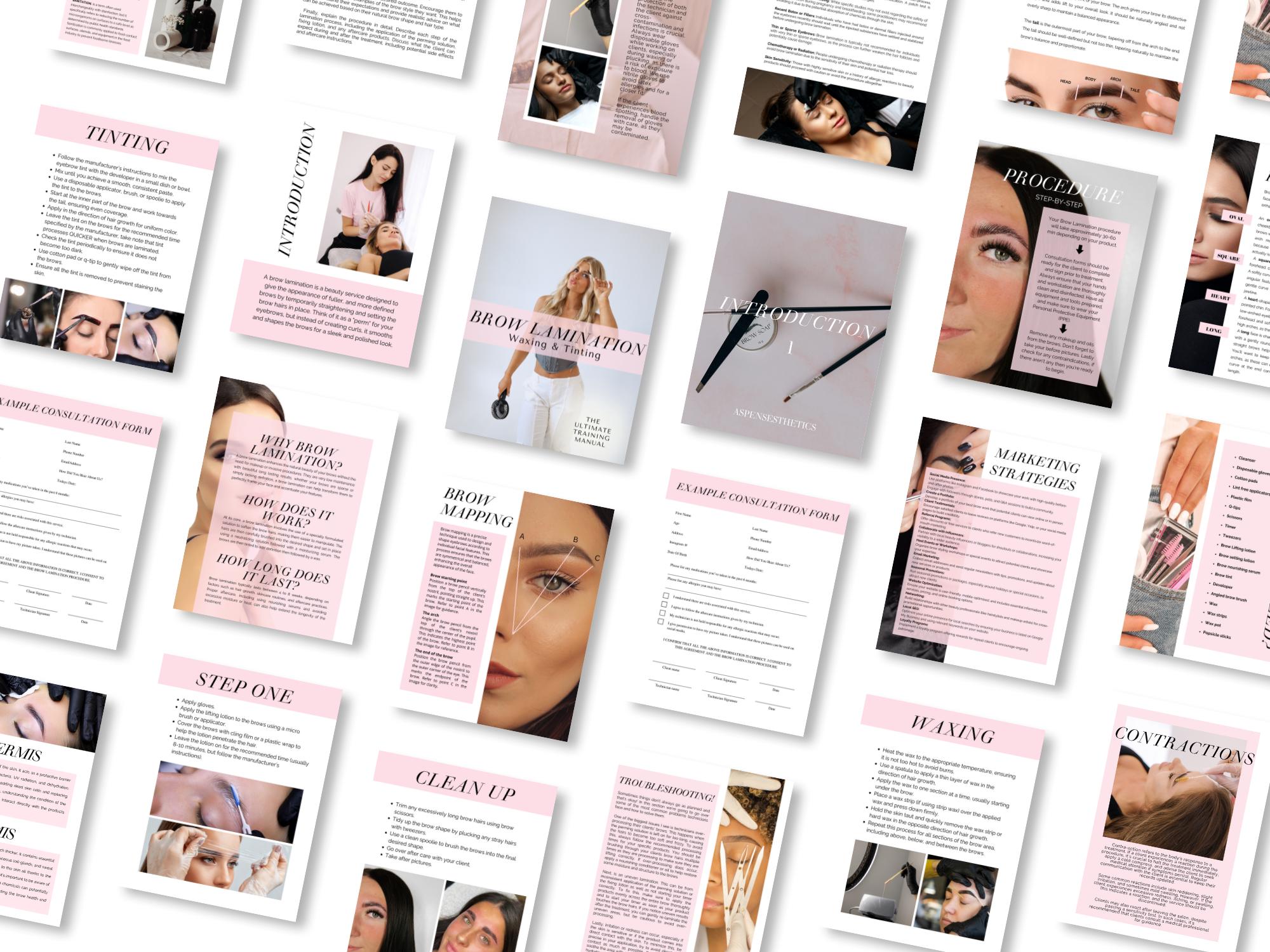 Professional Eyebrow Lamination Training Manual and Certificate: Brow ...
