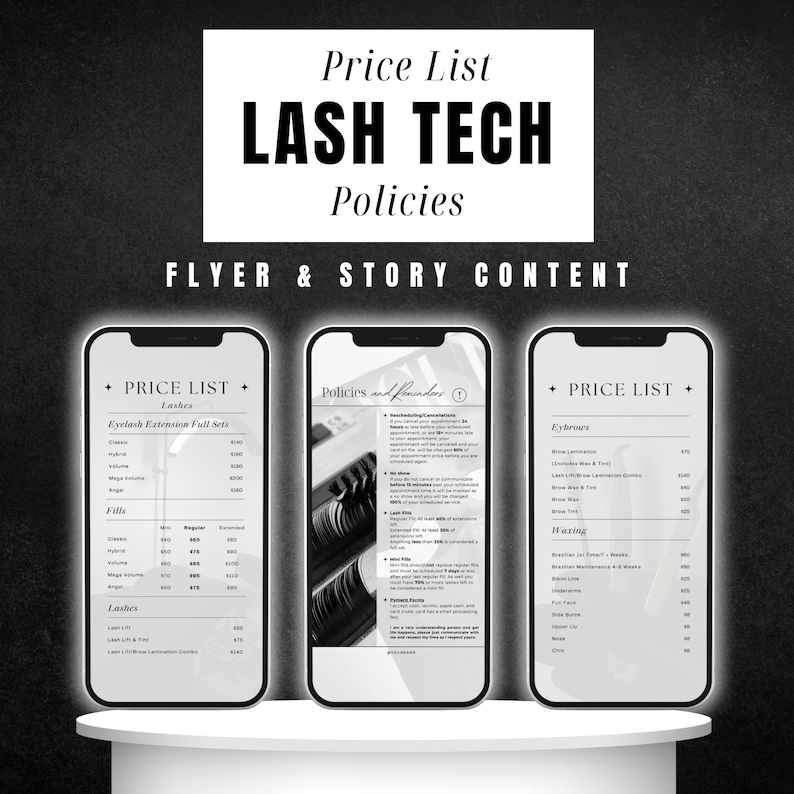 Beauty Salon Price List and Policy Template Design | Editable Canva ...