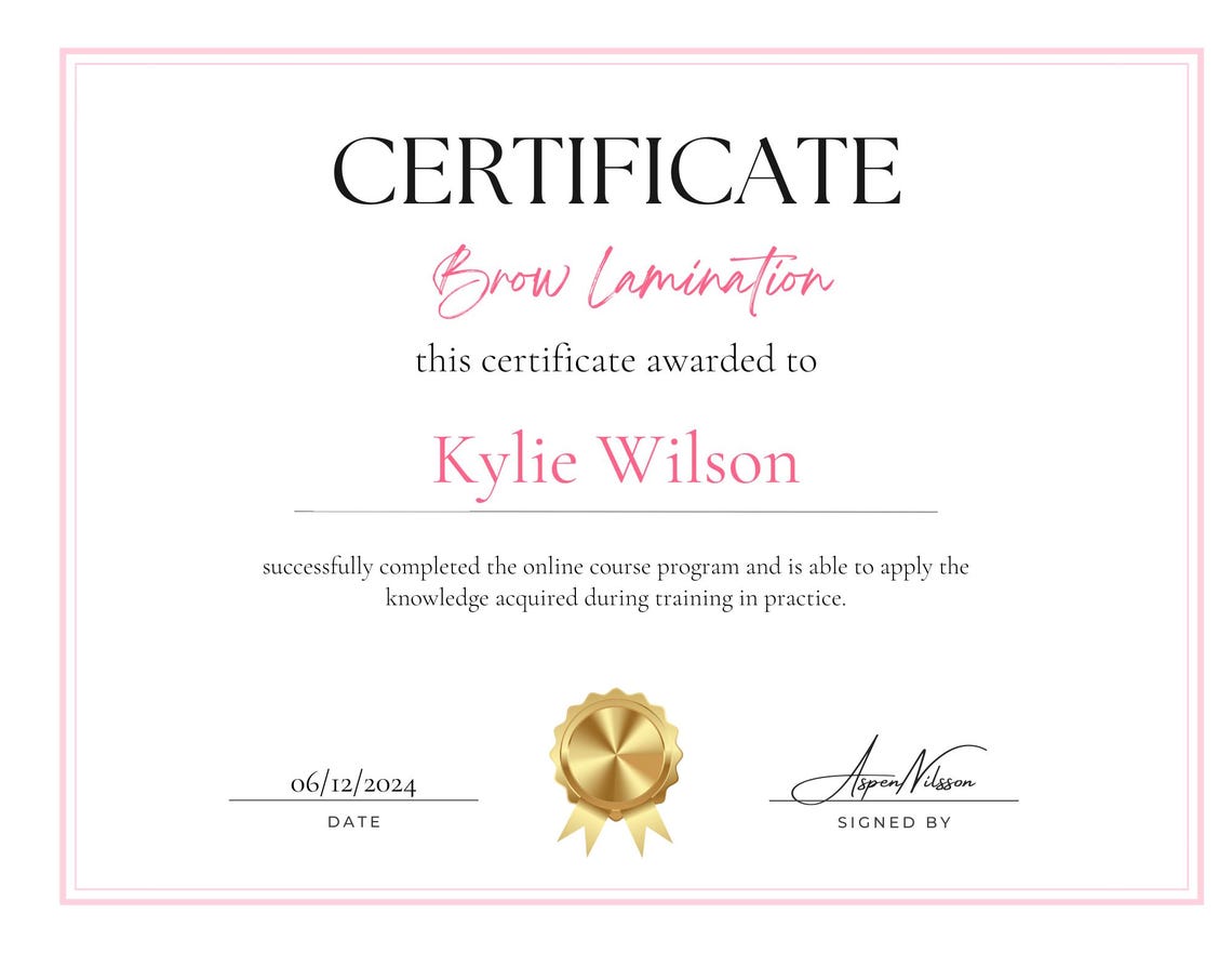 Professional Eyebrow Lamination Training Manual and Certificate: Brow ...
