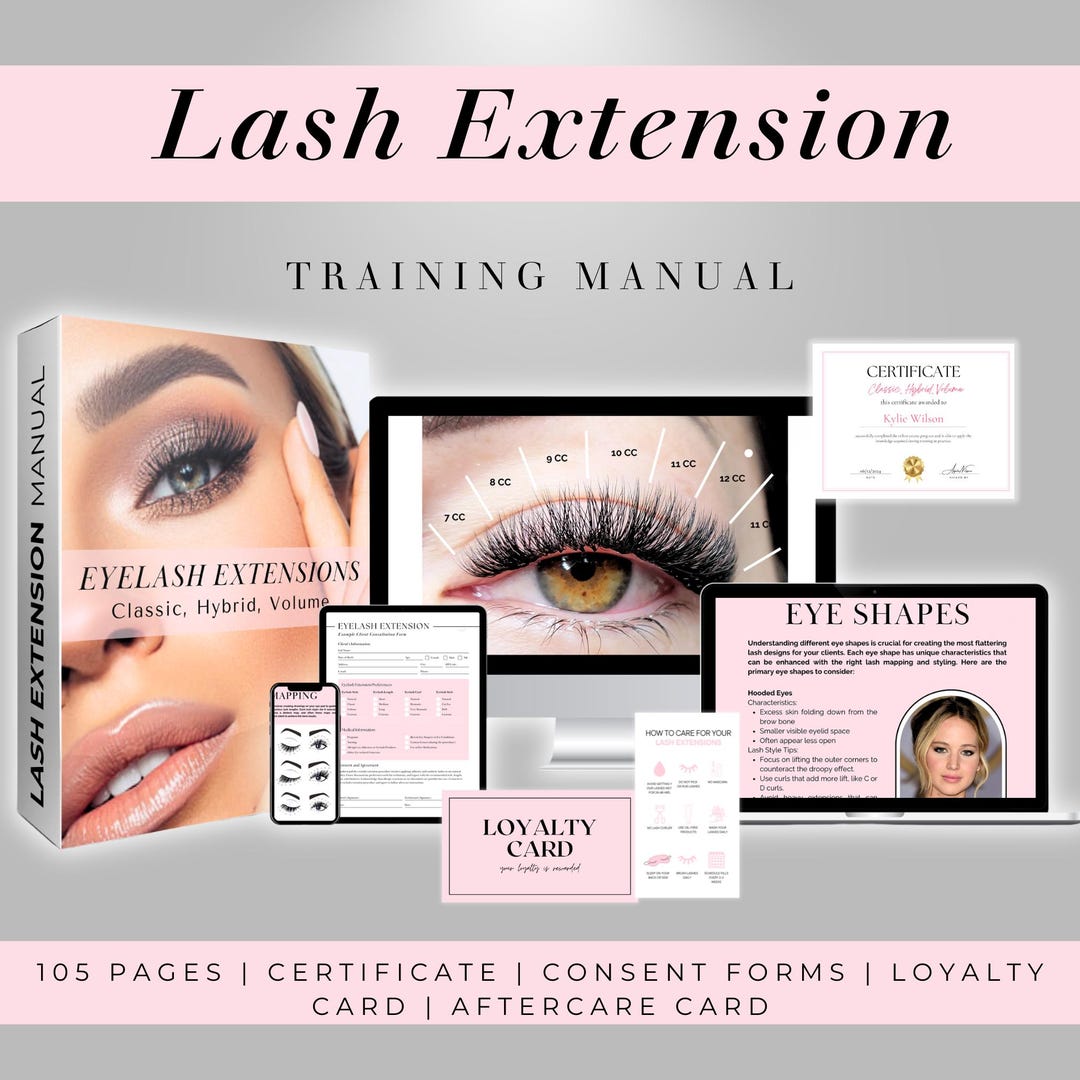 Lash Extension Training Manual, Editable Lash Manual, Lash Training ...